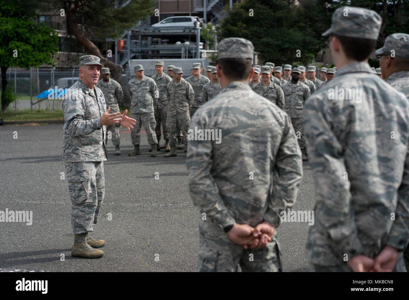 Col. Kenneth Moss, 374th Airlift Wing commander, gives closing remarks ...