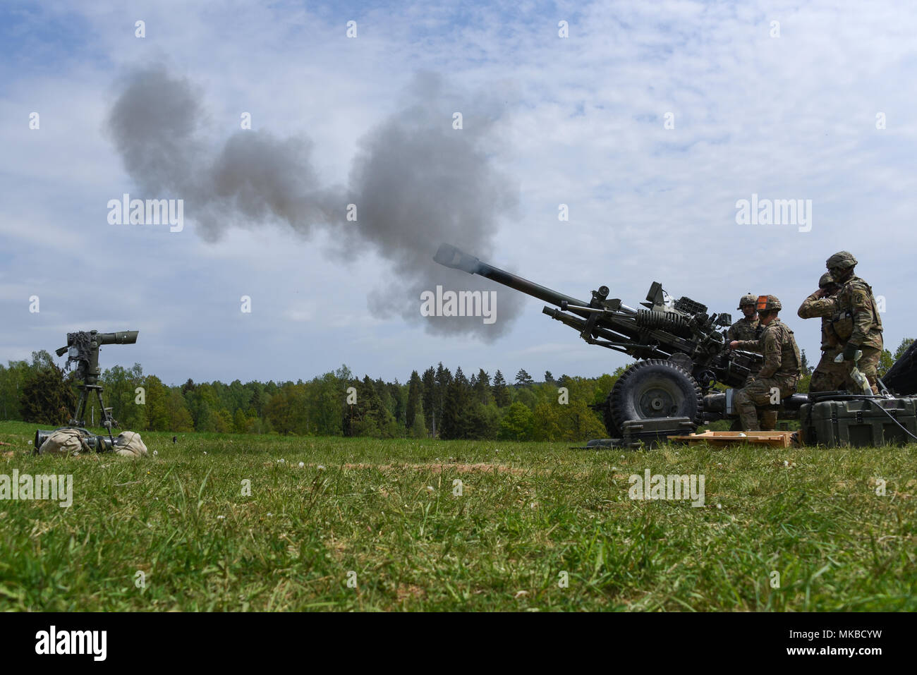 U.S. Army Paratroopers, assigned to Battery A, 4th Battalion, 319th Airborne Field Artillery ...