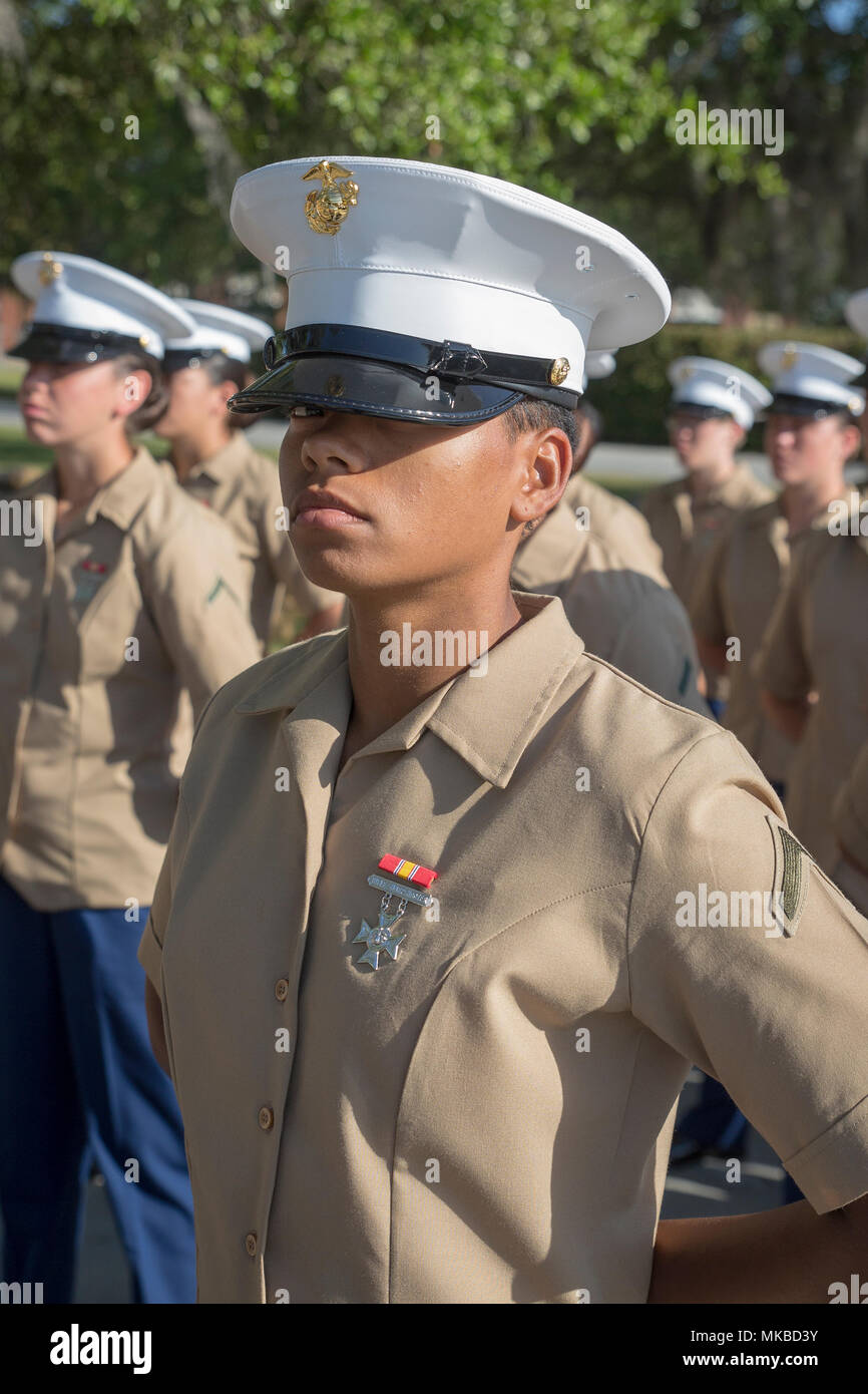 Pfc. Amber Potter, with Platoon 4017, Papa Company, 4th Recruit ...