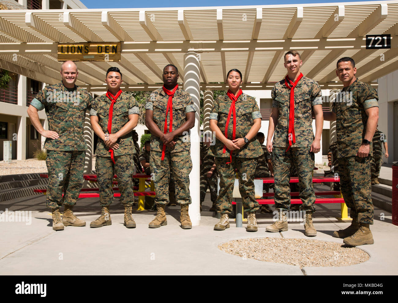 Newly promoted U.S. Marine Corps corporals assigned to Marine Corps Air ...