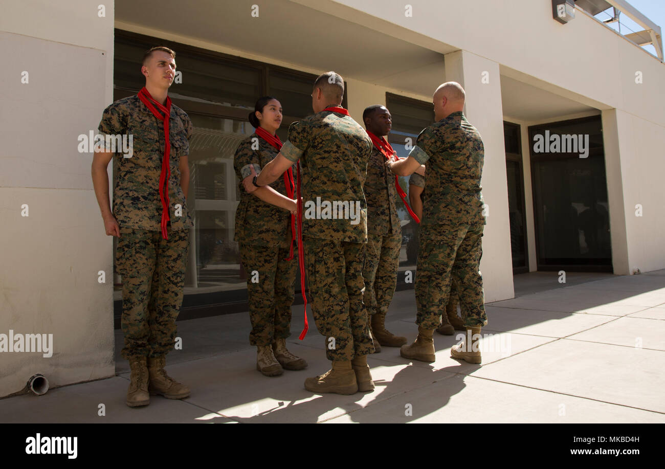 Newly promoted U.S. Marine Corps corporals assigned to Marine Corps Air ...