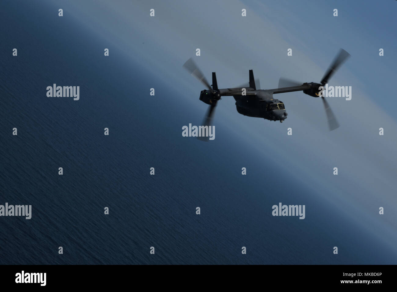 A CV-22 Osprey with the 8th Special Operations Squadron flies over the ...