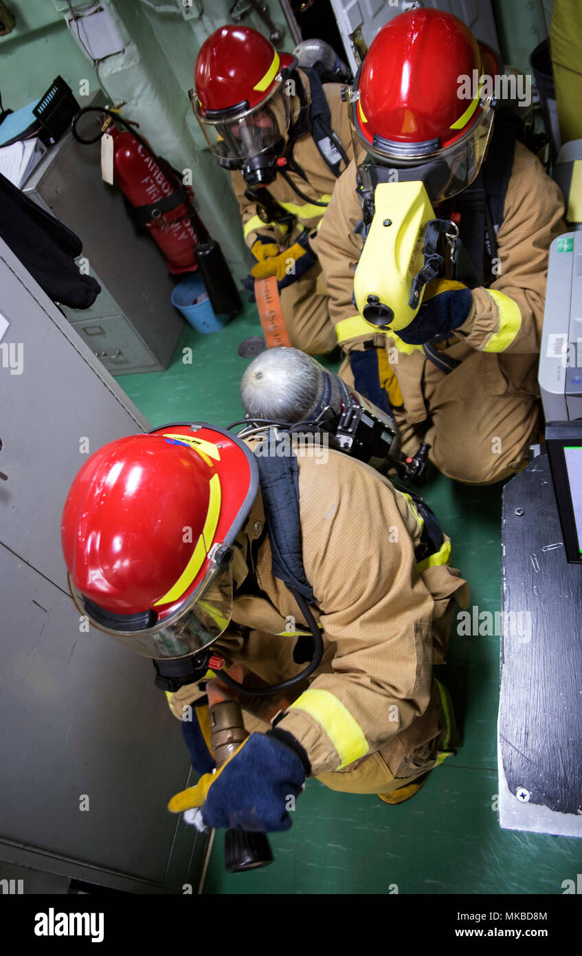 180503-N-WF272-175 PACIFIC OCEAN (May 3, 2018) Sailors combat a ...