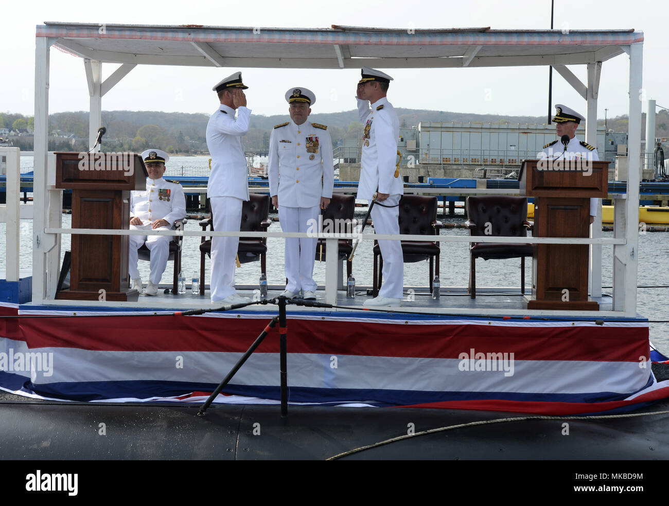 Submarine squadron comsubron 12 holds a change of command ceremony hi ...