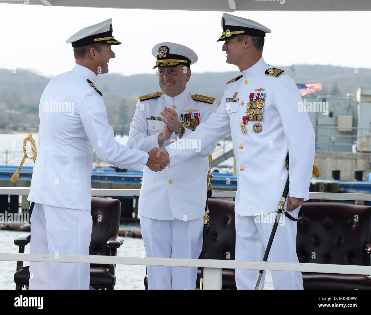 Submarine squadron comsubron 12 holds a change of command ceremony hi ...
