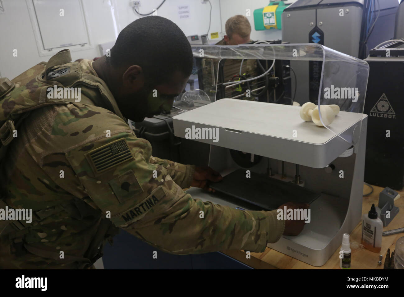 U.S. Army Spc. Randy Martina assigned to Bravo Company, 299th Battalion ...