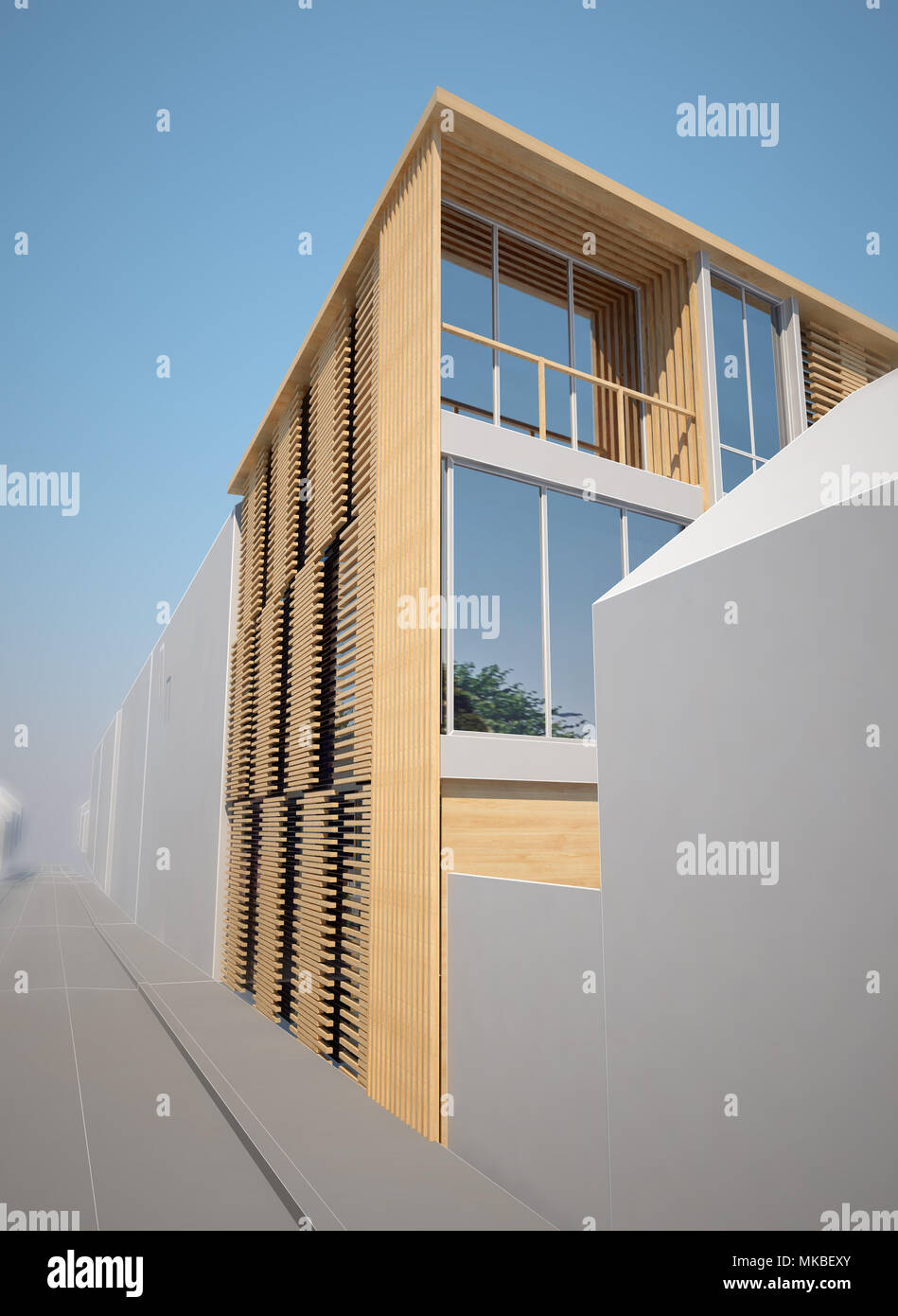 sketch design of inset house ,3dwire frame render Stock Photo - Alamy