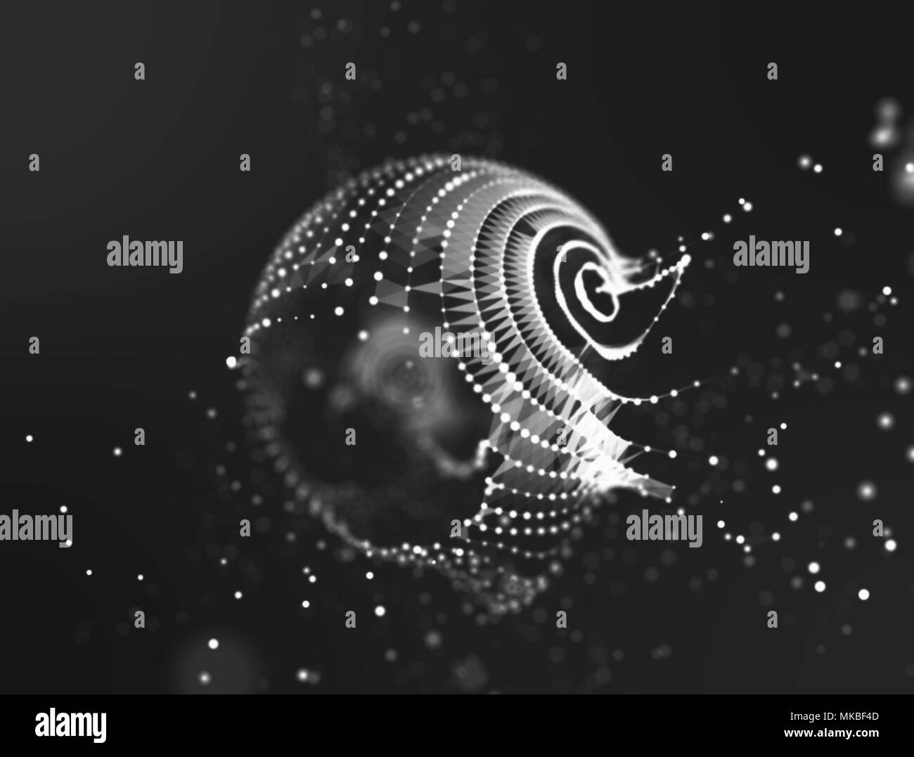 Big Data Visualization Background 3d Illustration Cyber Background Line And Dot Surface Big