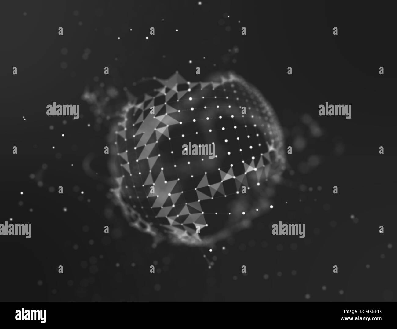 Big Data Visualization Background 3d Illustration Cyber Background Line And Dot Surface Big