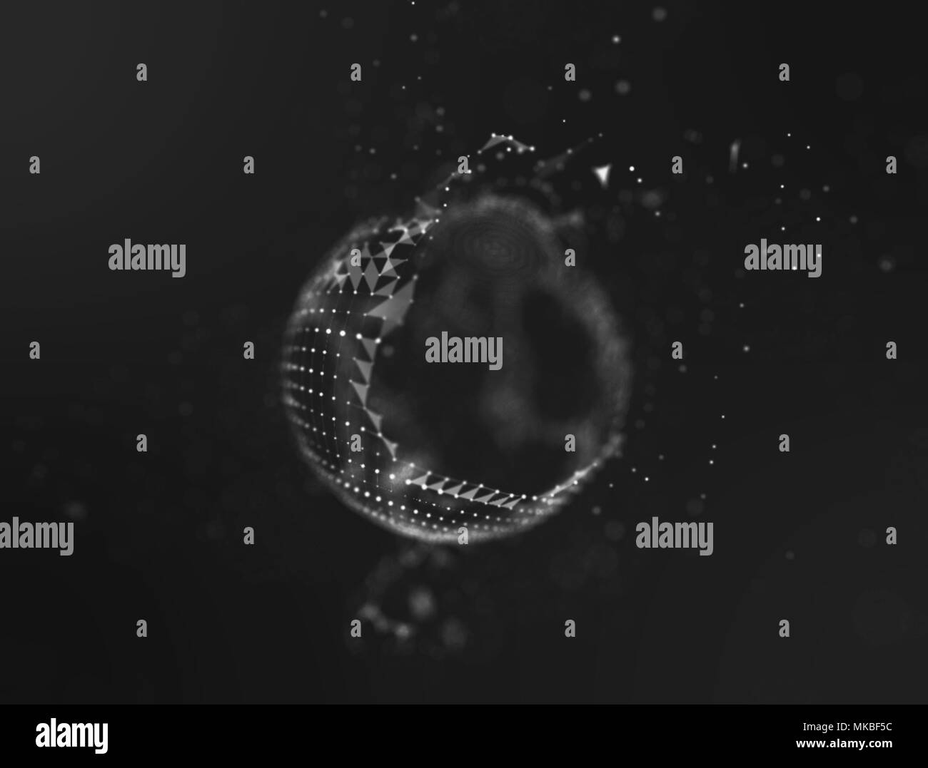 Big Data Visualization Background 3d Illustration Cyber Background Line And Dot Surface Big