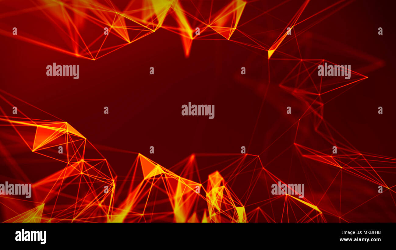 Abstract Fire red Geometrical Background ..Futuristic technology style ...