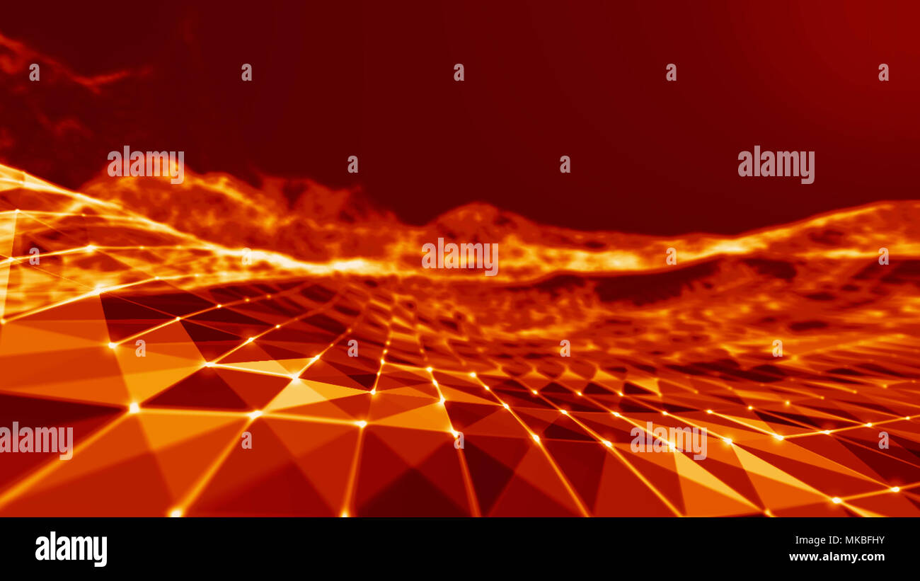 Abstract Fire red Geometrical Background ..Futuristic technology style ...
