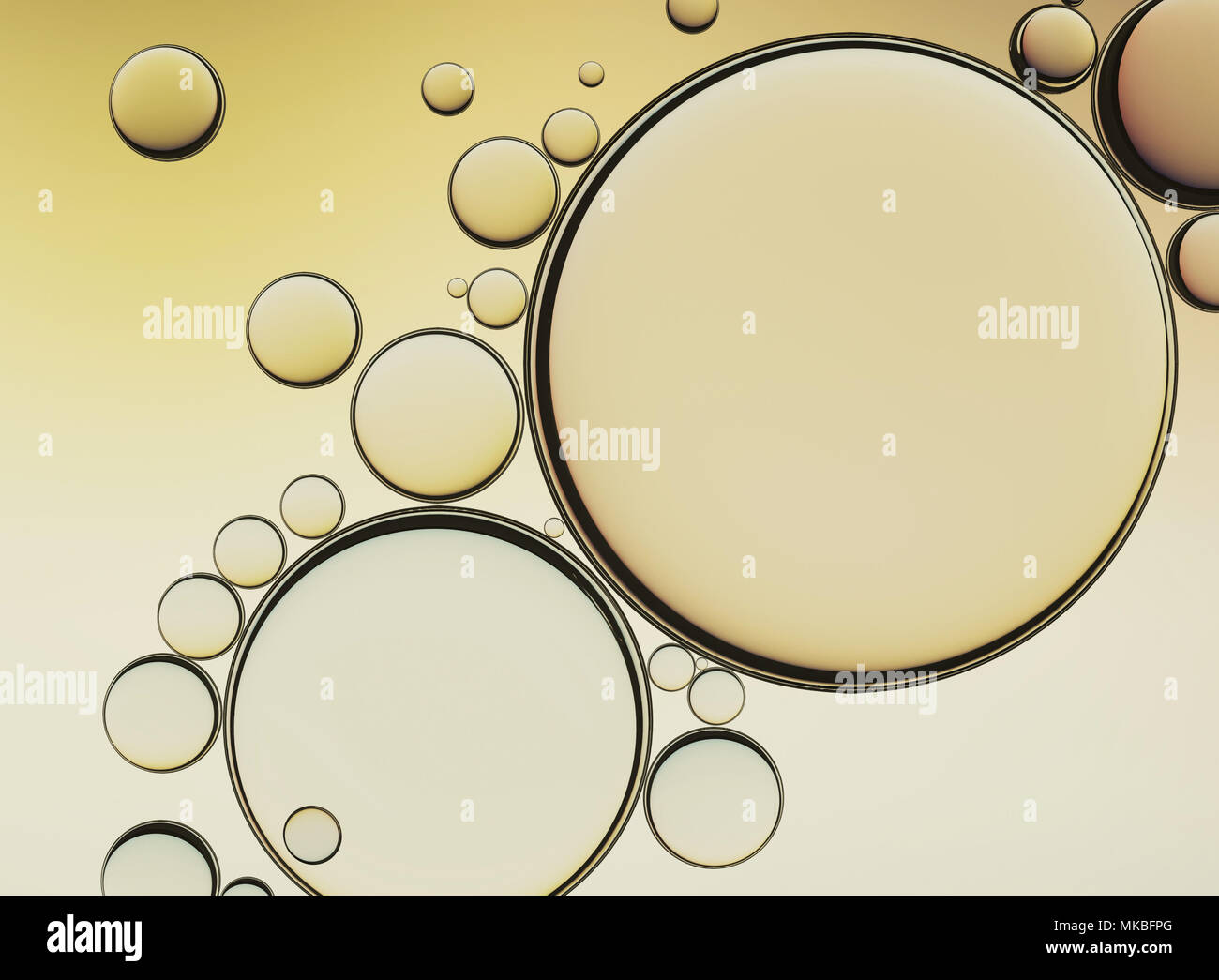 Oil Bubbles Isolated on White Background, Closeup Collagen Emulsion in ...