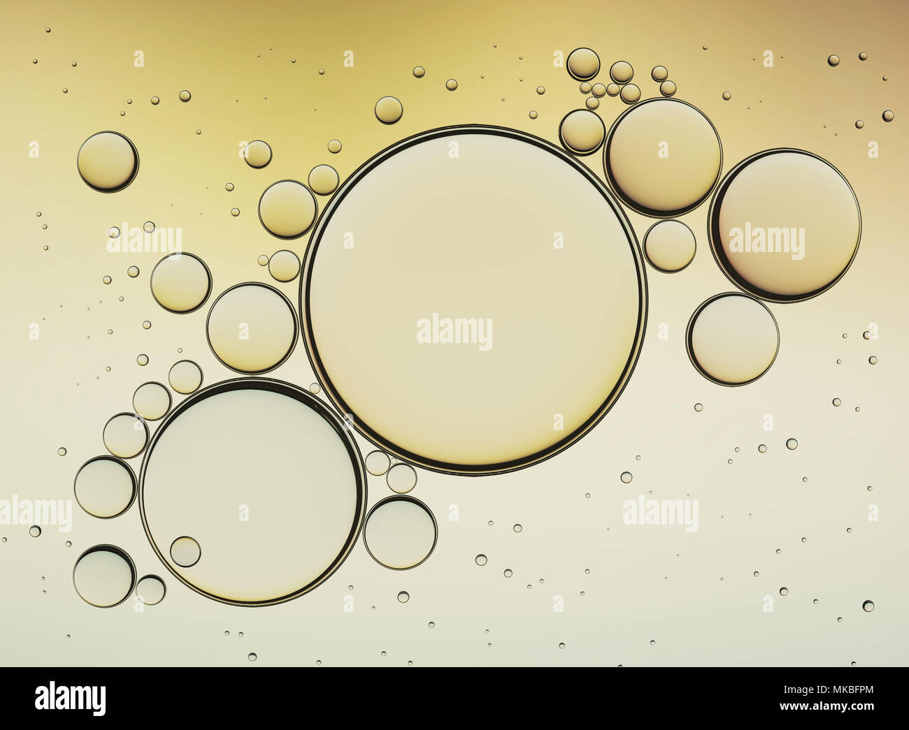 Oil Bubbles Isolated on White Background, Closeup Collagen Emulsion in ...