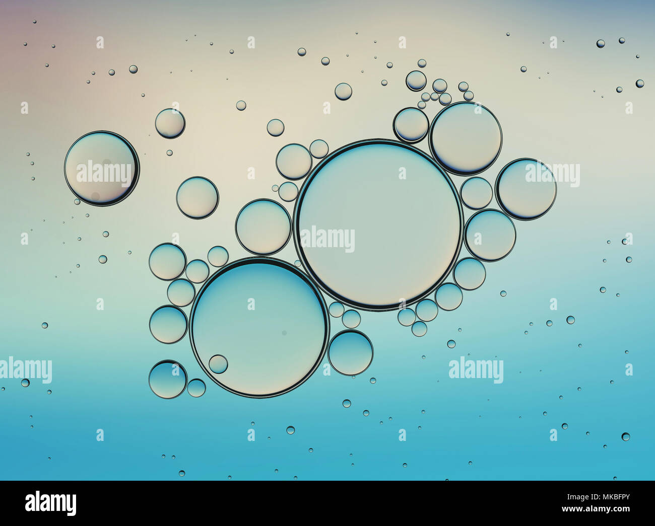 Oil Bubbles Isolated on White Background, Closeup Collagen Emulsion in ...