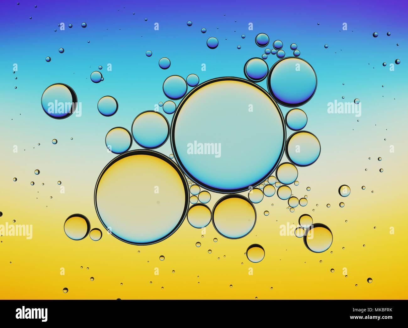 Oil Bubbles Isolated on White Background, Closeup Collagen Emulsion in ...