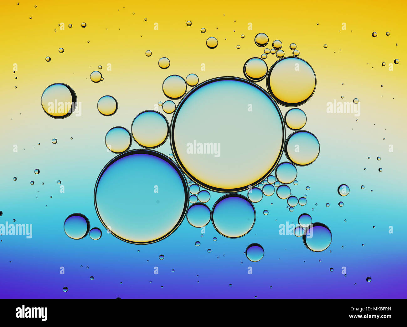 Oil Bubbles Isolated on White Background, Closeup Collagen Emulsion in ...