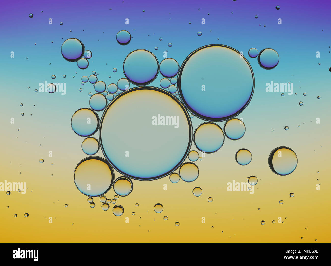 Oil Bubbles Isolated on White Background, Closeup Collagen Emulsion in ...