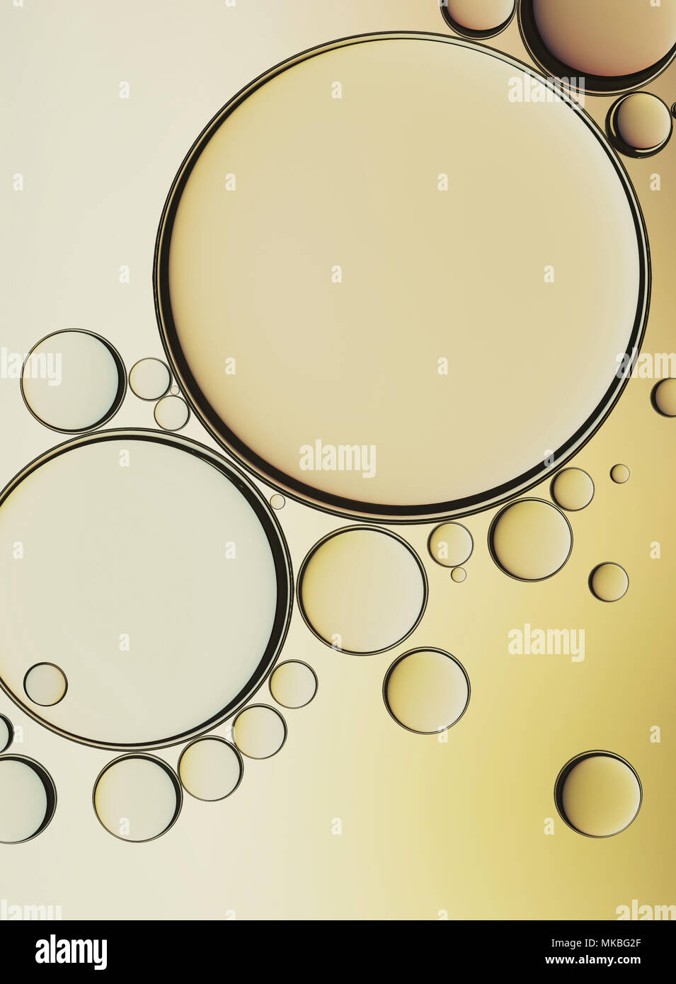 Oil Bubbles Isolated on White Background, Closeup Collagen Emulsion in ...