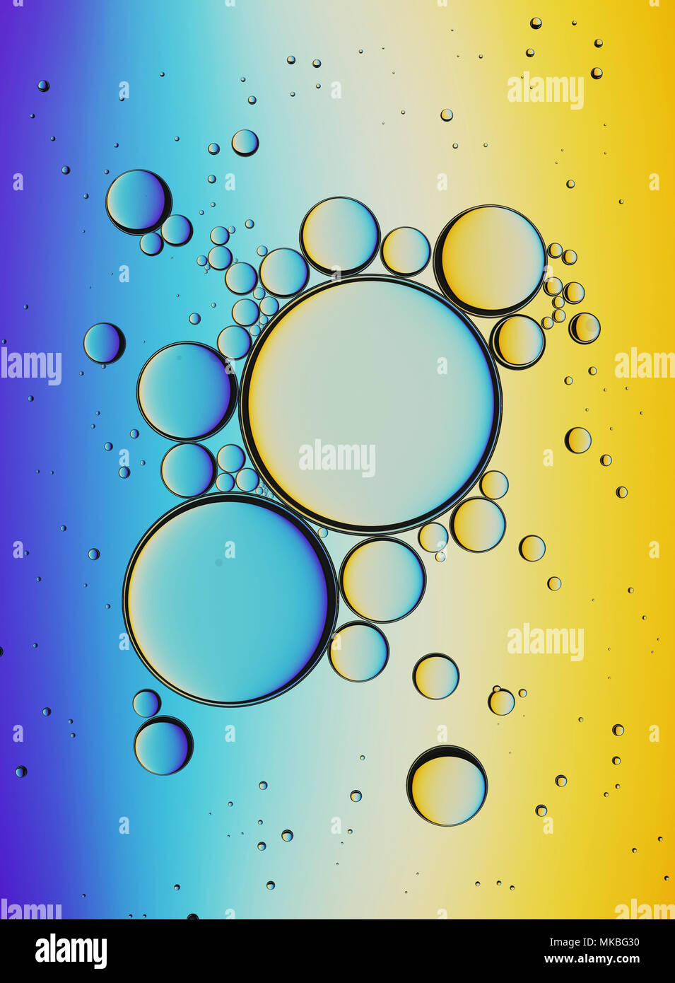 Oil Bubbles Isolated on White Background, Closeup Collagen Emulsion in ...