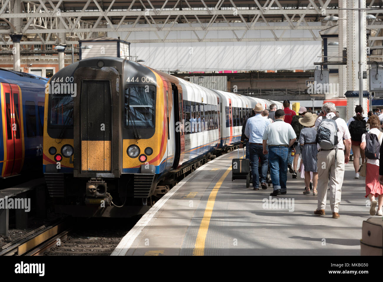 Walking railway stations platform transportation train hi-res stock ...