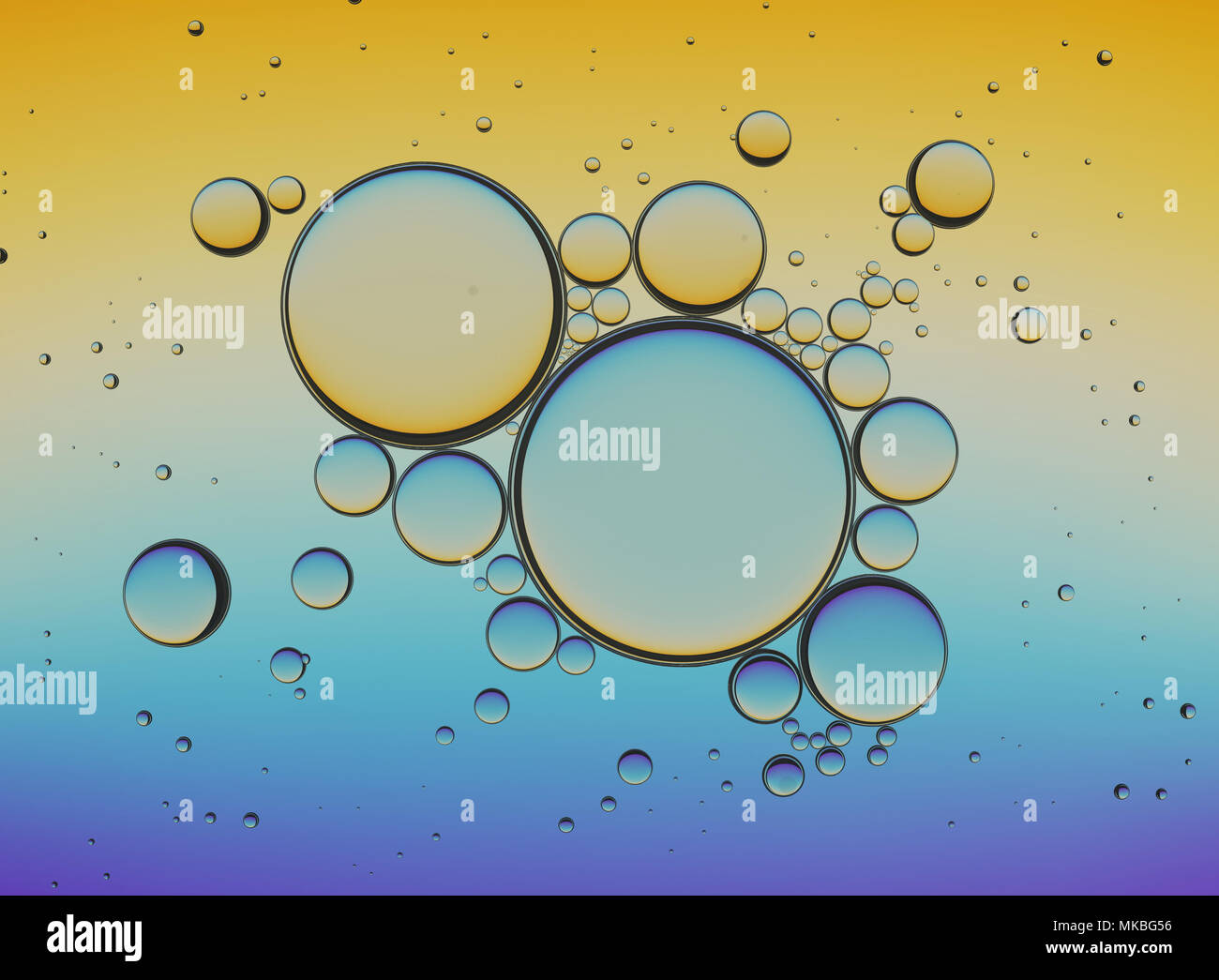 Oil Bubbles Isolated on White Background, Closeup Collagen Emulsion in ...