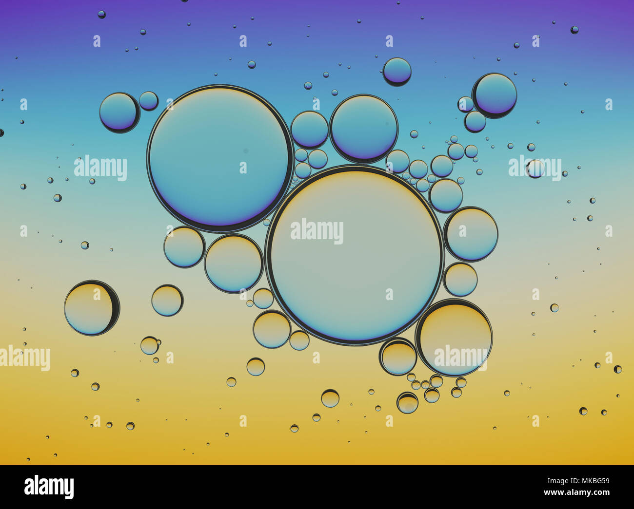 Oil Bubbles Isolated on White Background, Closeup Collagen Emulsion in ...
