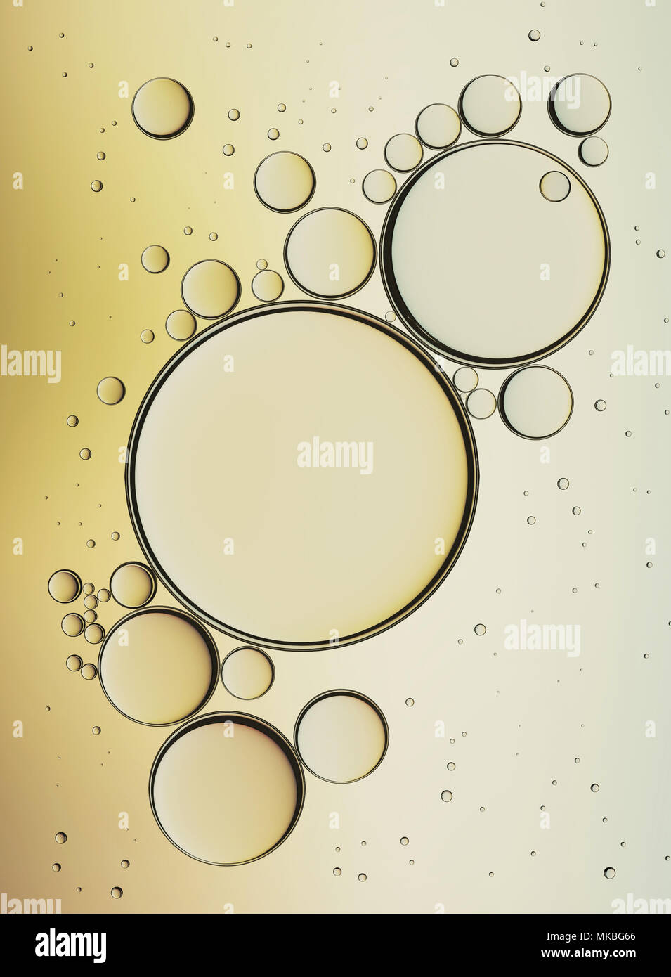 Oil Bubbles Isolated on White Background, Closeup Collagen Emulsion in ...