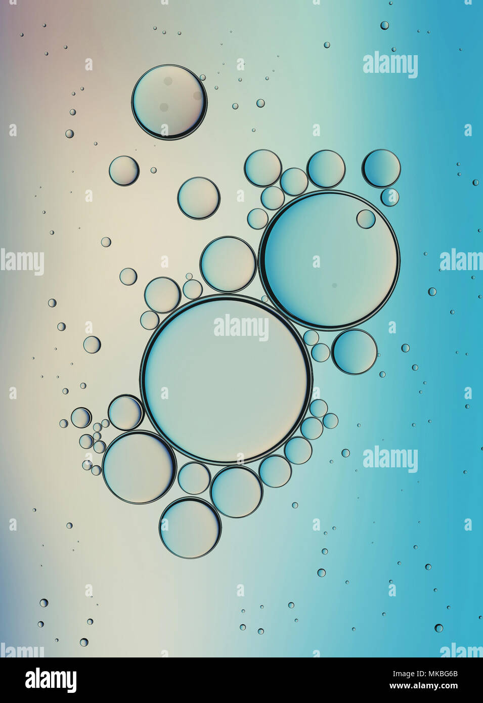 Oil Bubbles Isolated on White Background, Closeup Collagen Emulsion in ...
