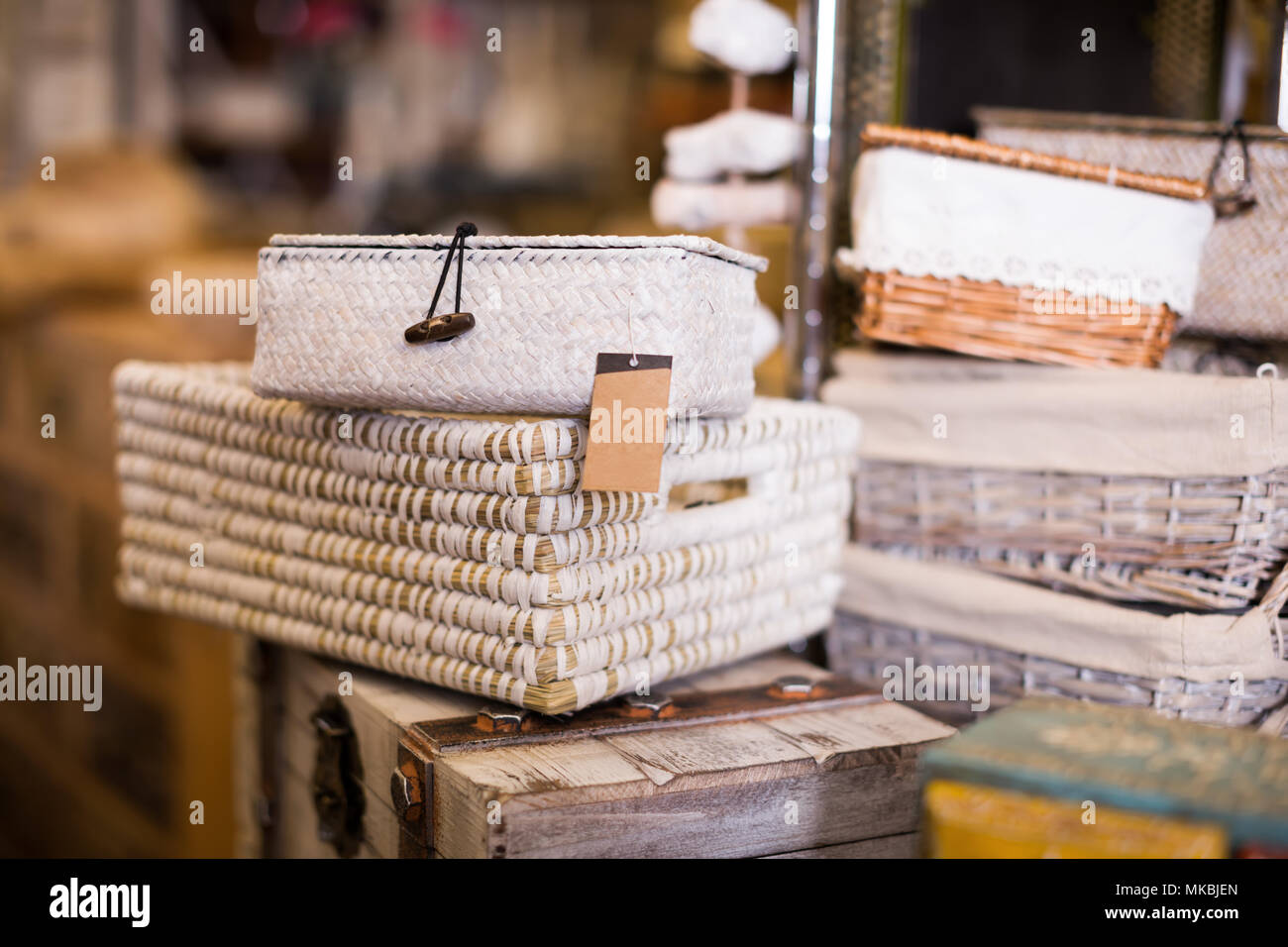 Image of design boxes for apartment in a modern home decor shop Stock ...