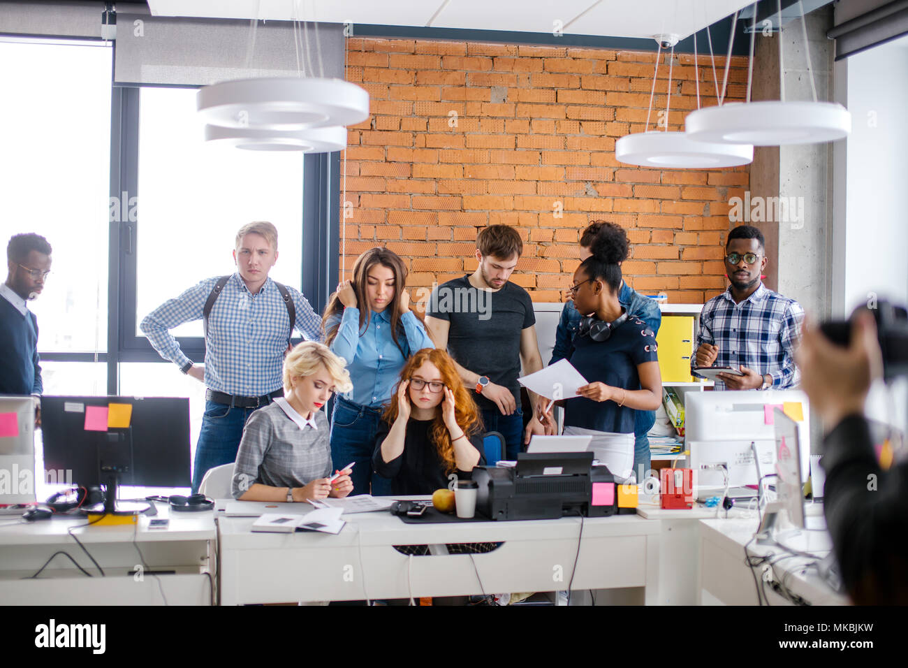 Business working office chaos teamwork hi-res stock photography and ...