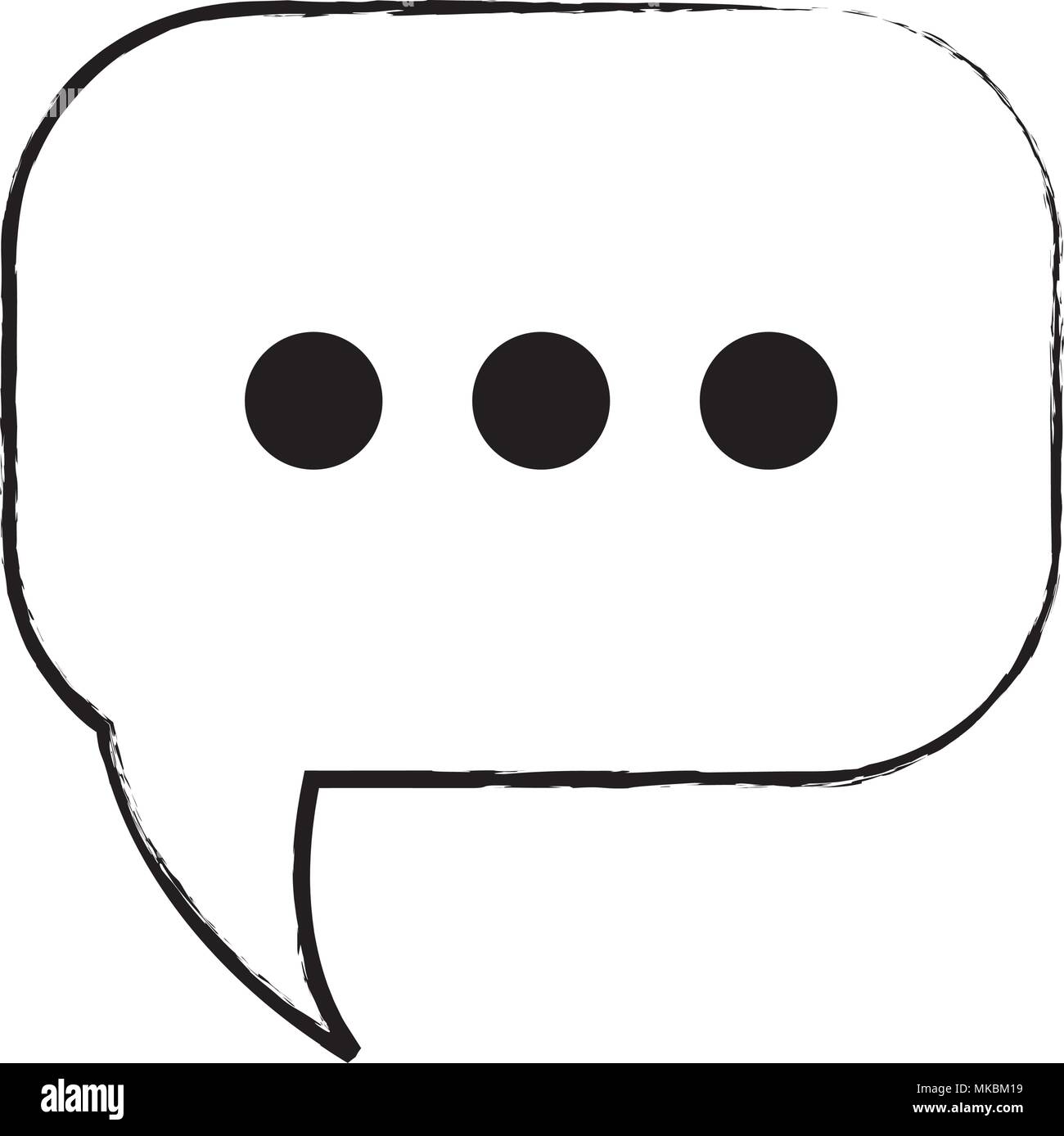 sketch of speech square bubble icon over white background, vector ...