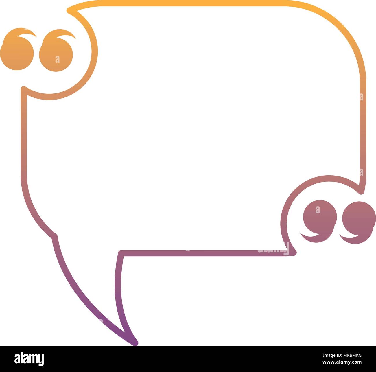 speech bubble with quotation marks over white background, colorful ...