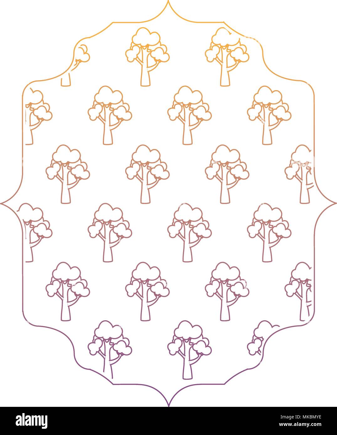 arabic frame with trees design over white background, colorful design ...