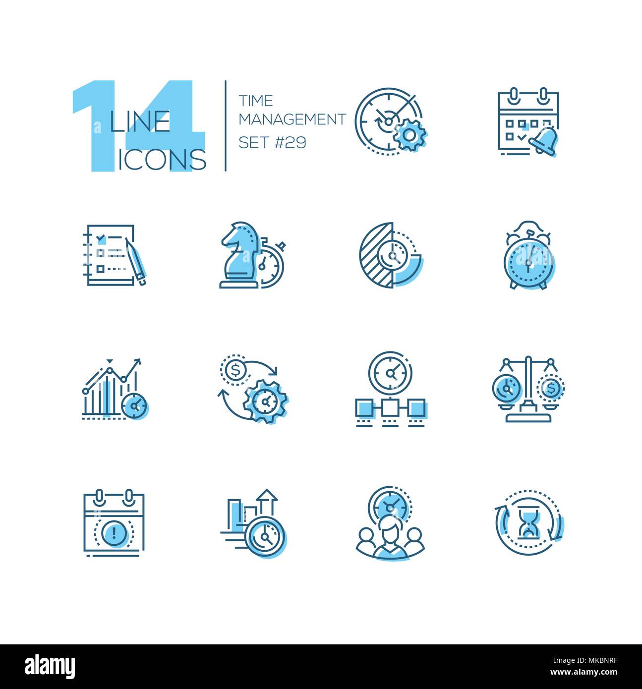 Time management set collection Cut Out Stock Images & Pictures - Alamy