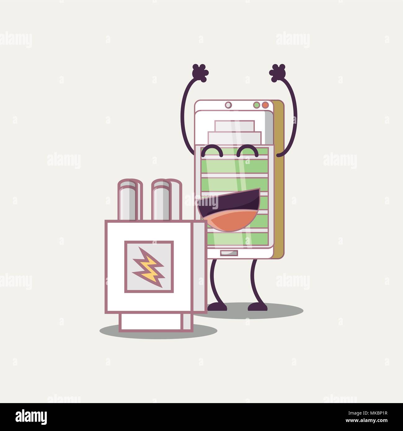 Mobile design with cartoon excited smartphones over white background ...