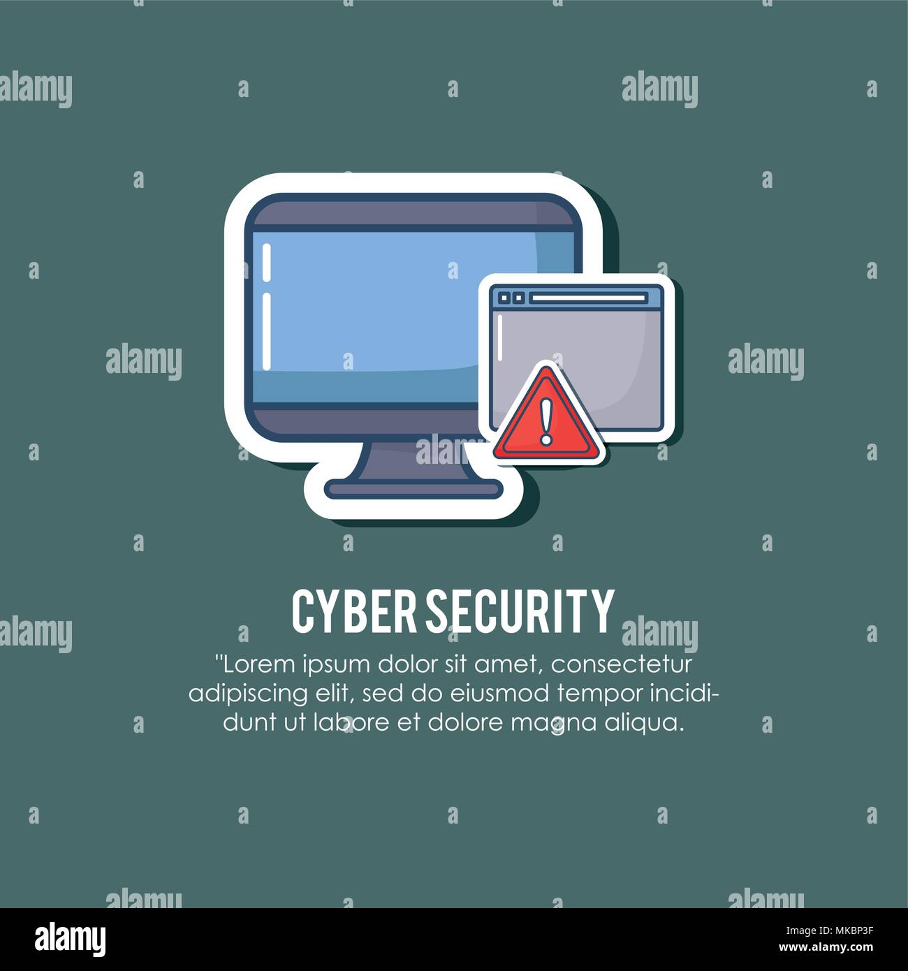 cyber security design with computer and web interface icon over green ...