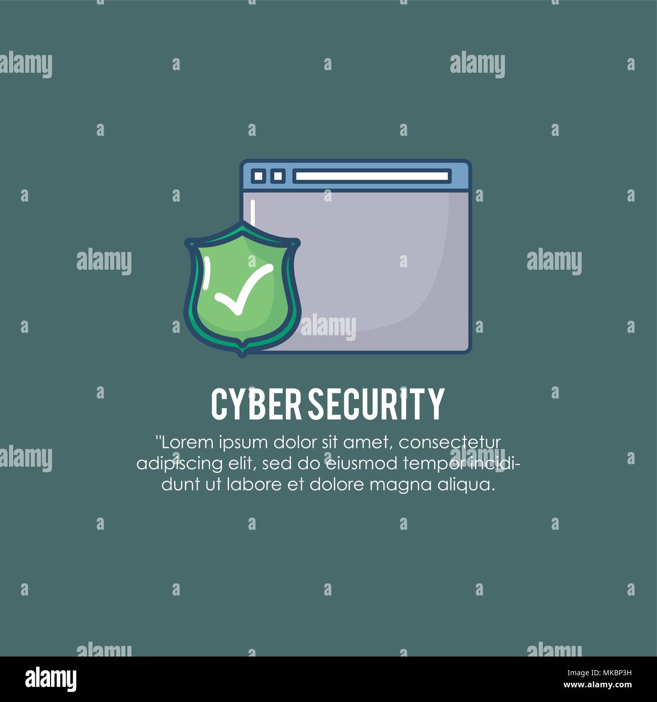 cyber security design with web interface and shield icon over green ...