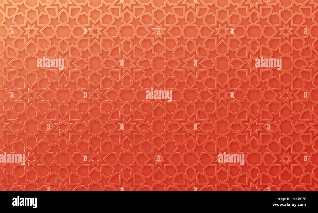 Arabic pattern background. Islamic ornament vector. Geometric 3d shape ...