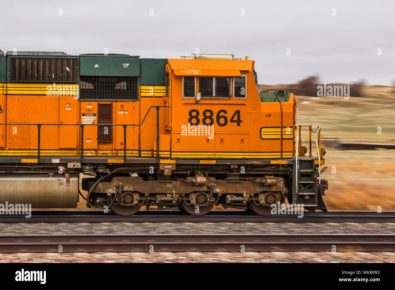 BNSF unit coal trains go back and forth between coal mines in the Power River Basin of Wyoming ...