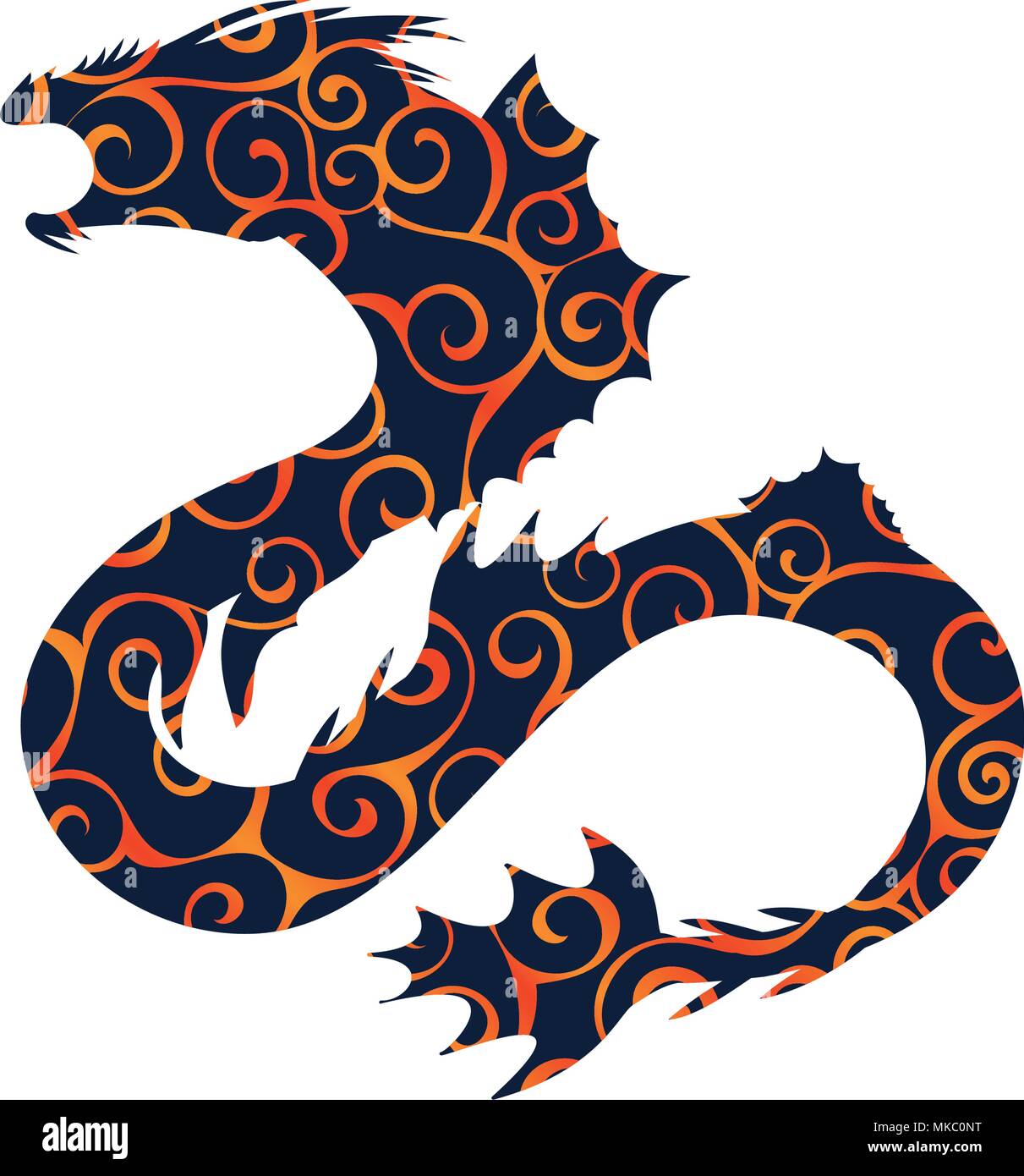 Basilisk pattern silhouette ancient mythology fantasy Stock Vector ...