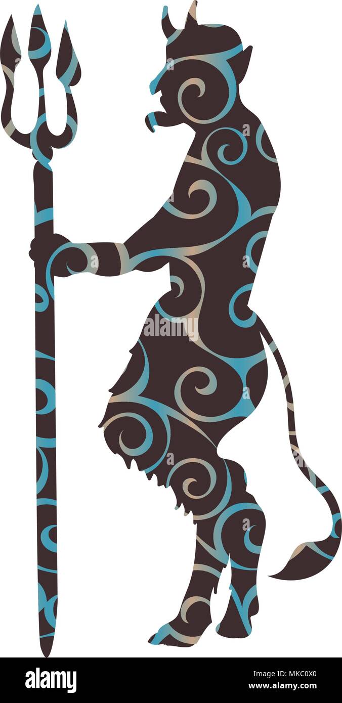 Devil demon trident pitchfork hi-res stock photography and images - Alamy
