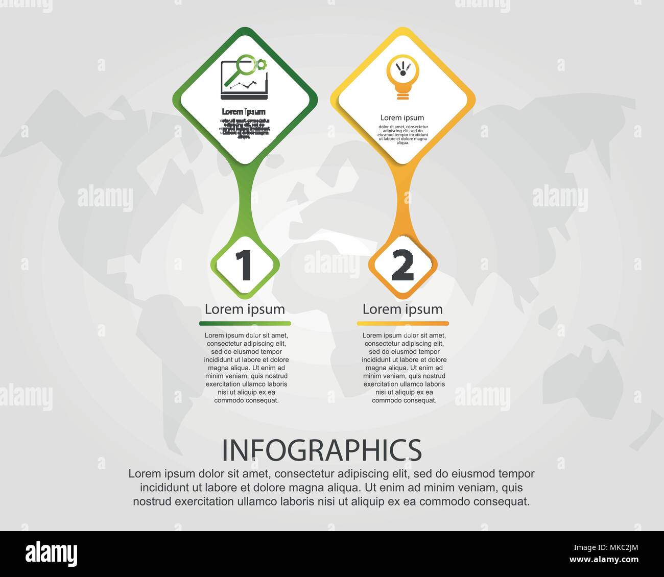 Timeline modern vector illustration 3D. Infographic template with two ...