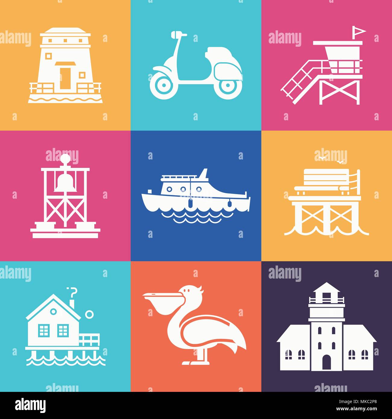 Coast jetty travel Stock Vector Images - Alamy