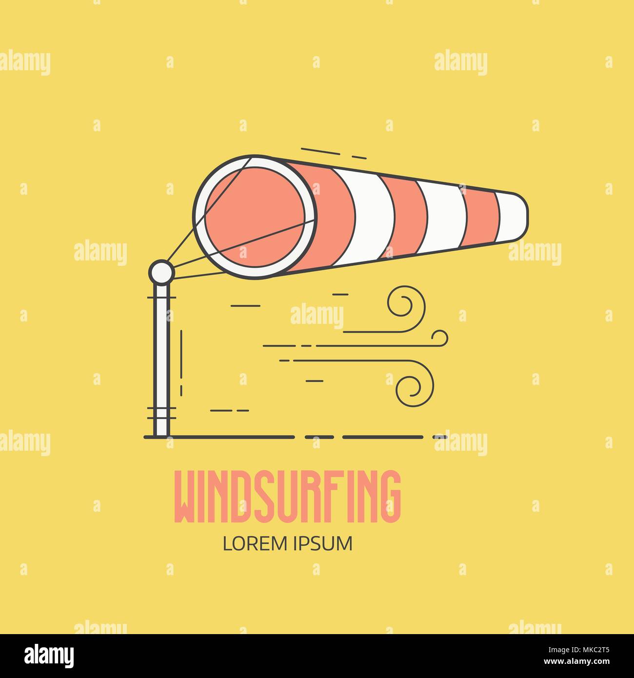 Windsurfing Logo with Wind Sock Stock Vector Image & Art - Alamy