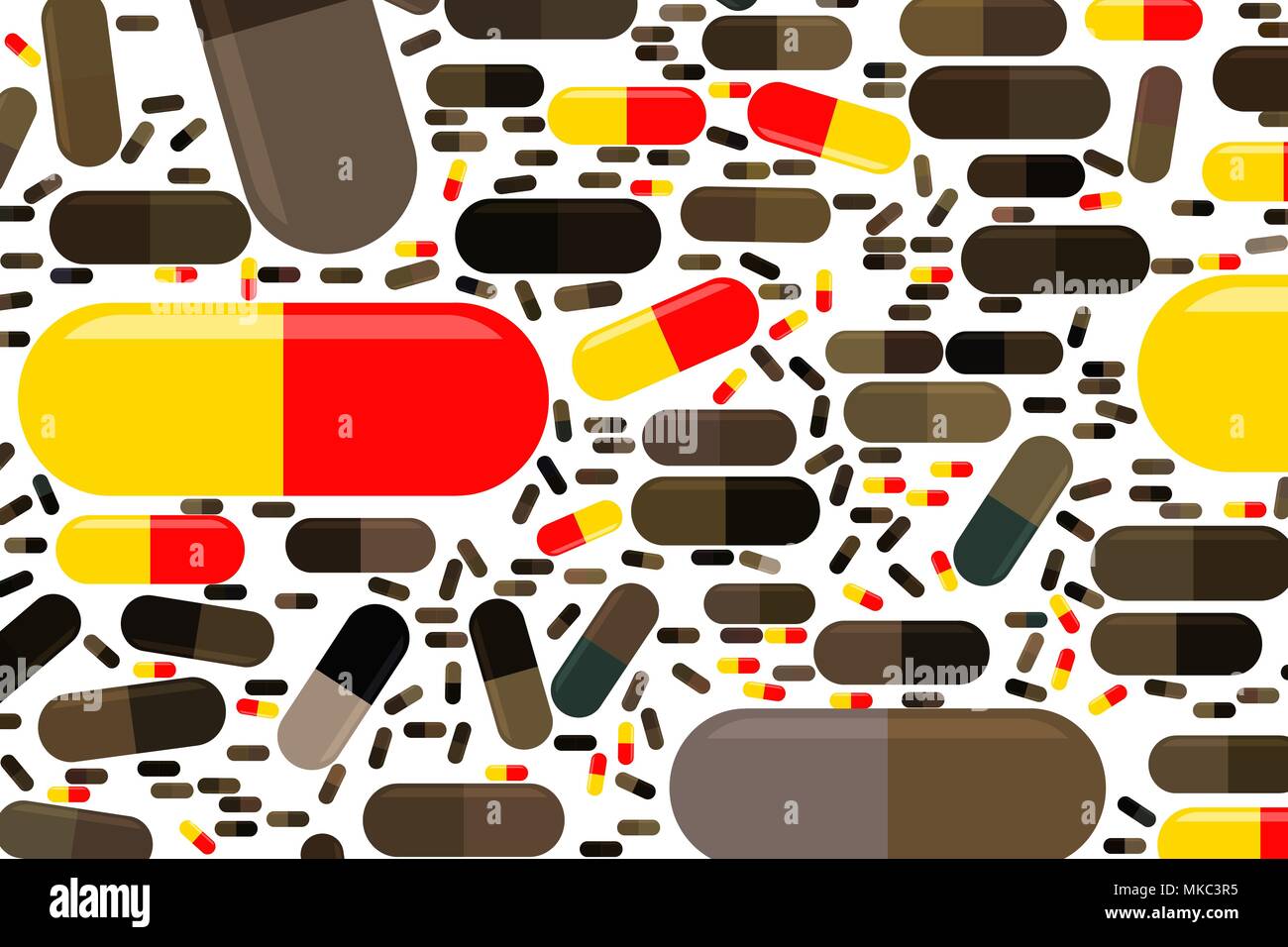 Abstract capsules, medicine or pills illustrations background pattern ...