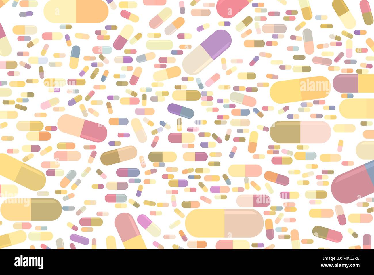 Abstract illustrations of capsules, medicine or pills, conceptual ...