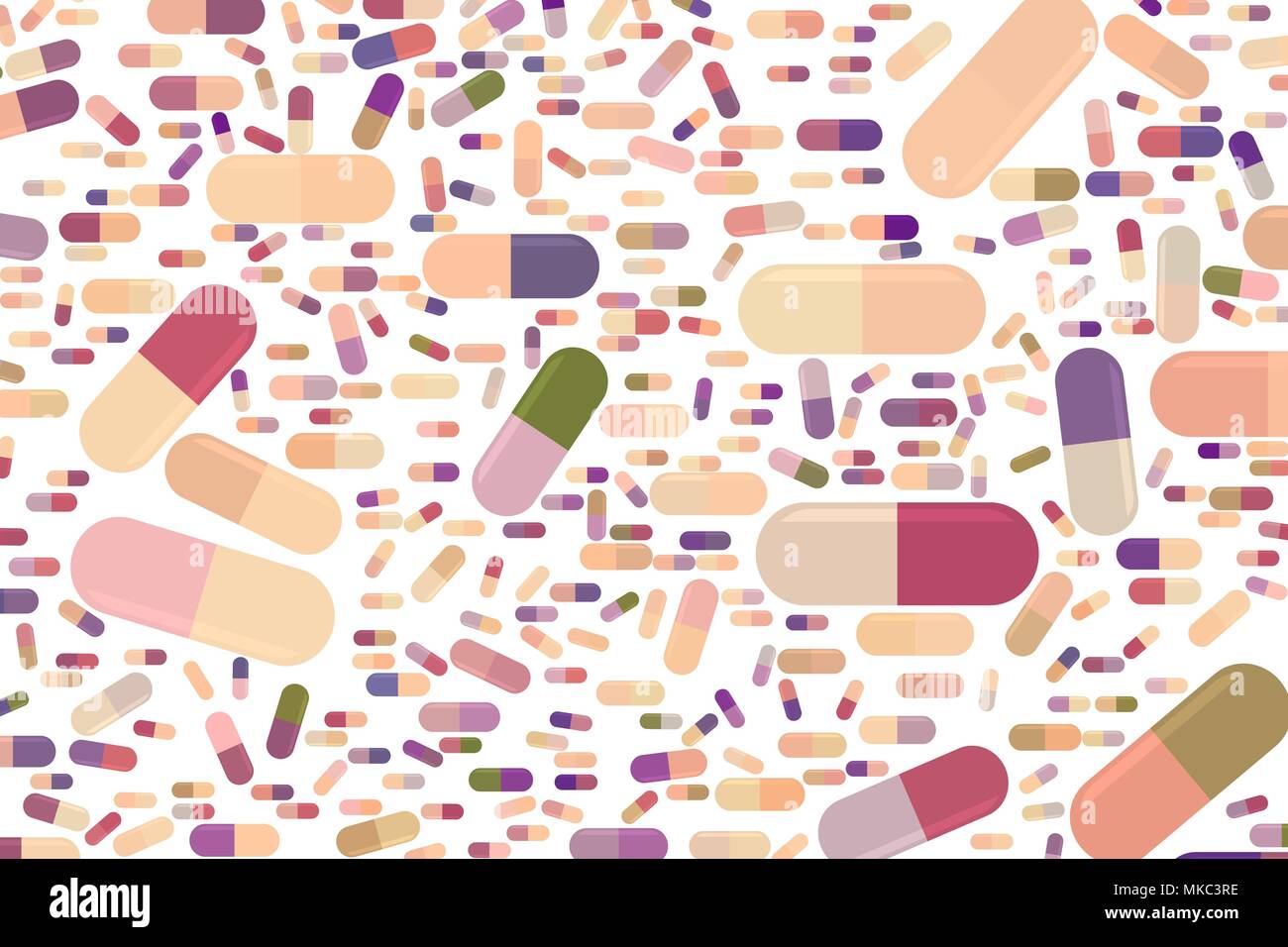 Hand drawn capsules, medicine or pills illustrations background, good ...