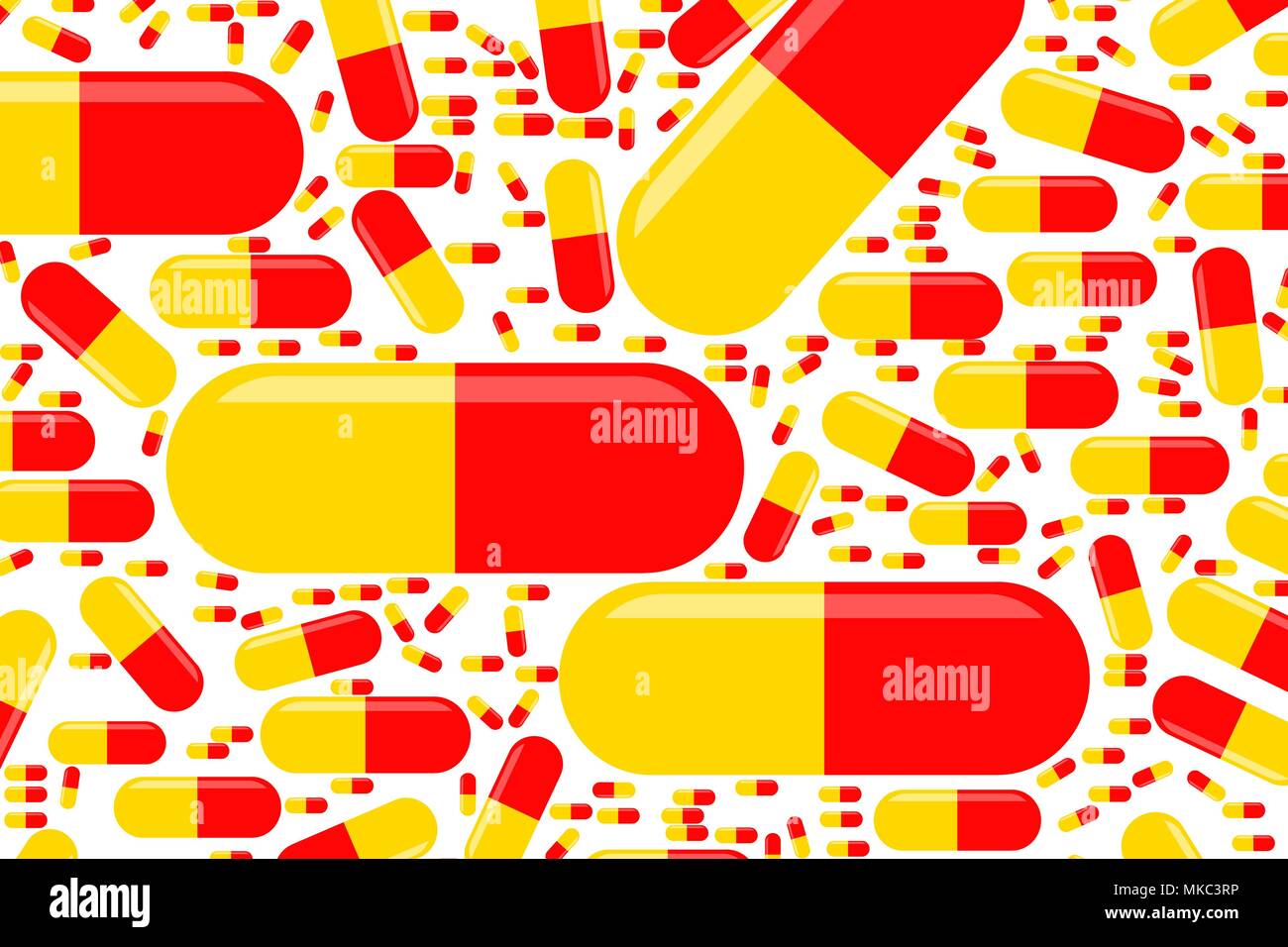 Abstract illustrations of capsules, medicine or pills, conceptual ...