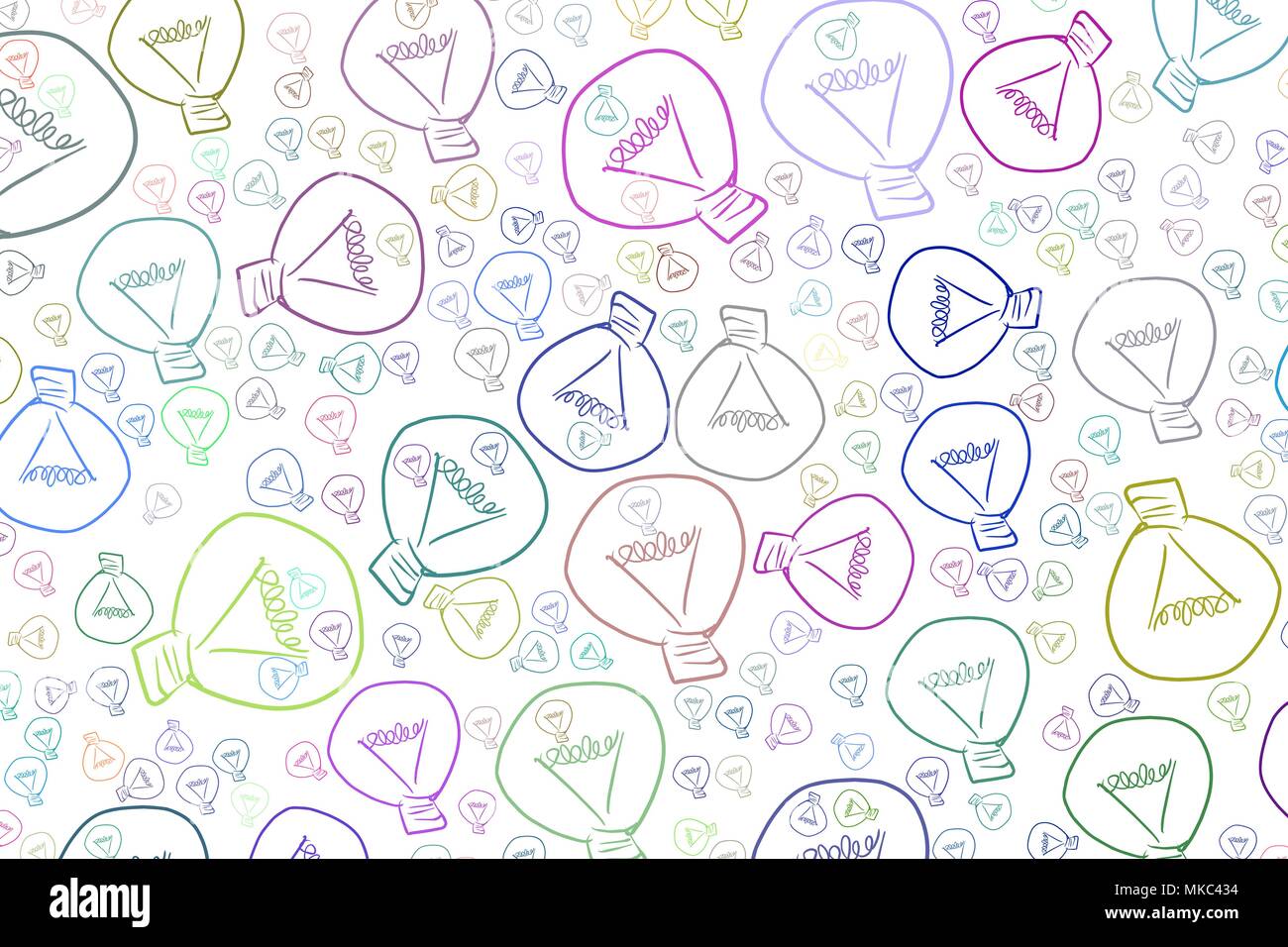 Hand drawn light bulbs illustrations background, good for graphic ...